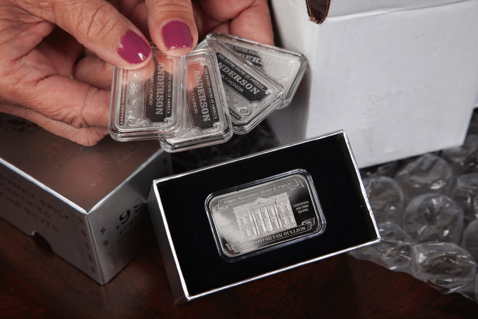 Personalized Silver Bars - Lincoln Treasury