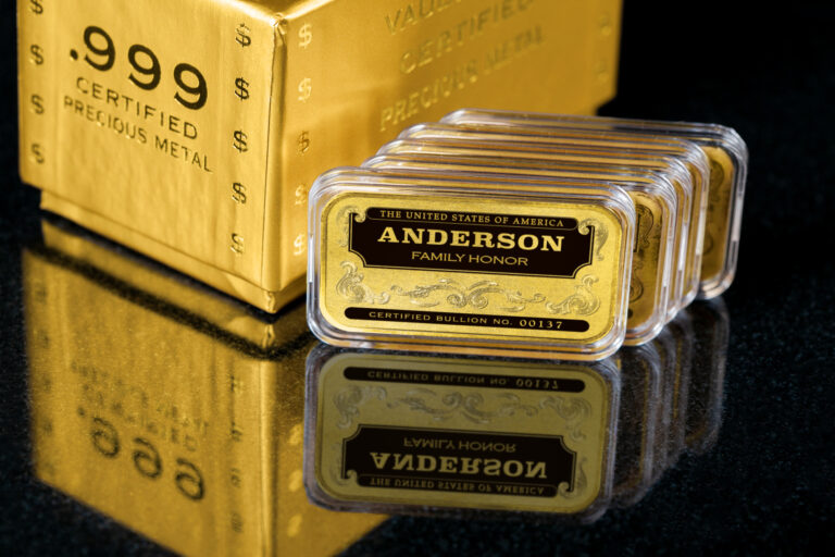 24K Gold Plated Personalized Bars - Lincoln Treasury