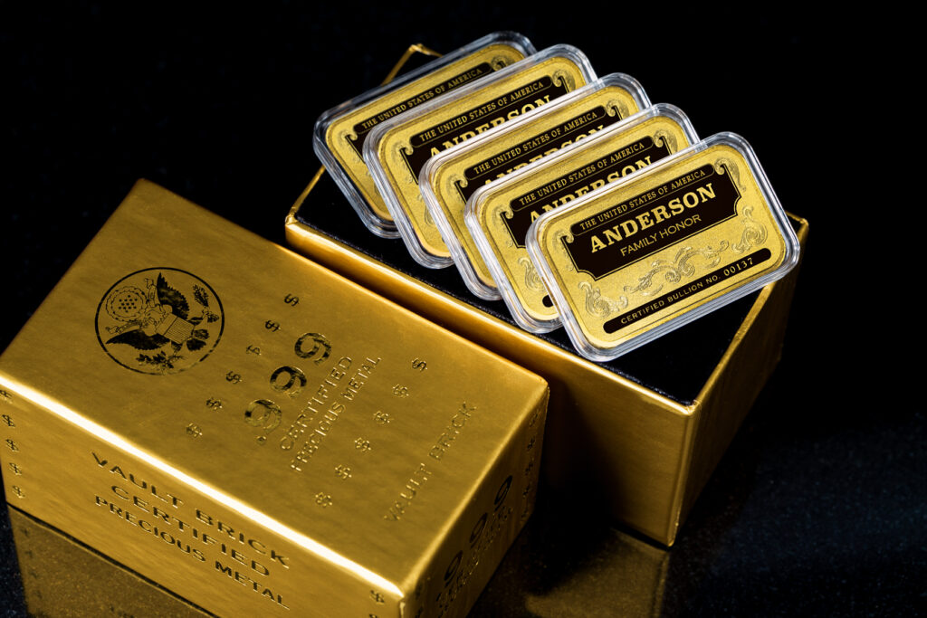 24K Gold Plated Personalized Bars - Lincoln Treasury