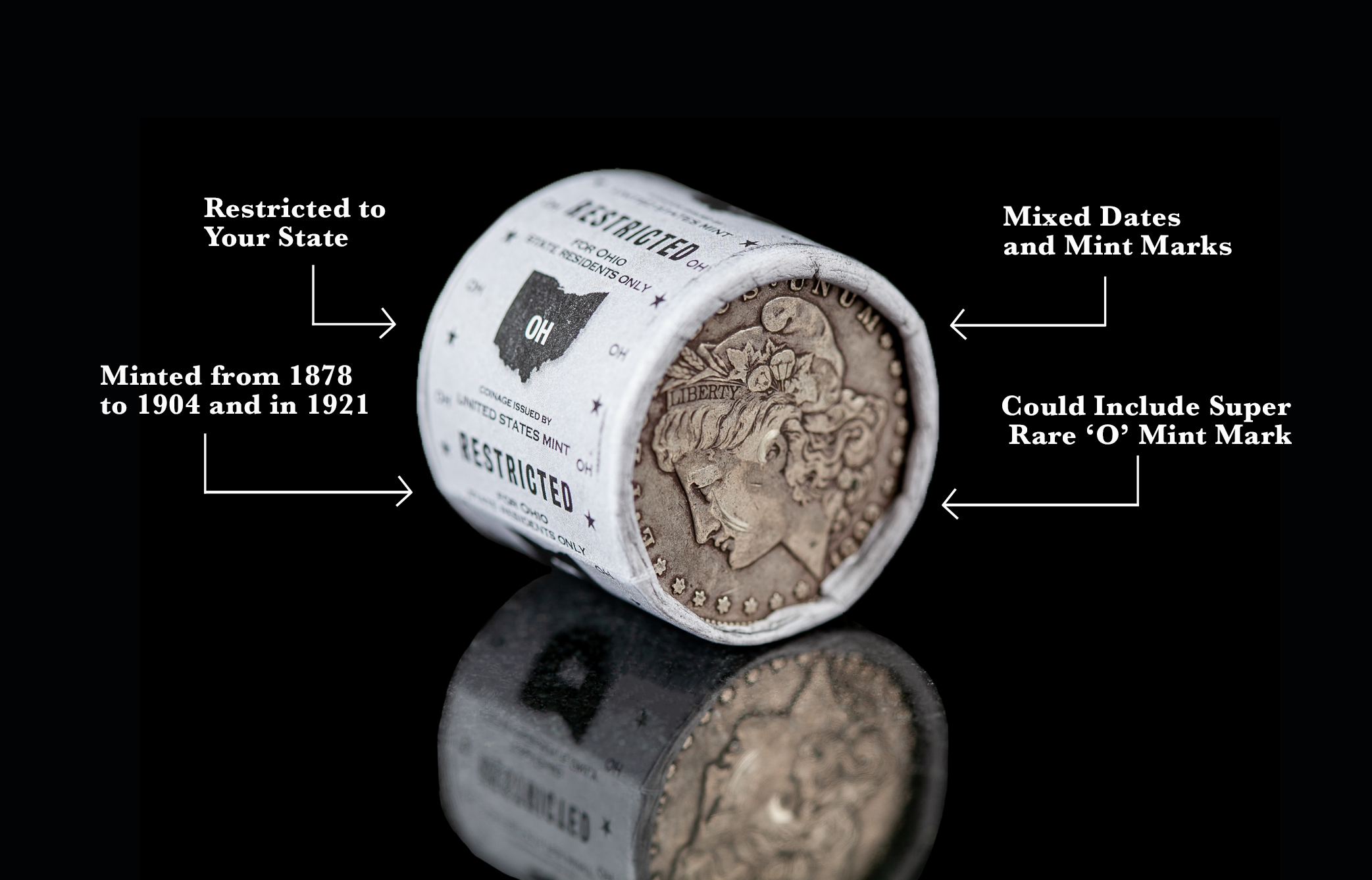 State Morgan Silver Dollars Rolls - Lincoln Treasury