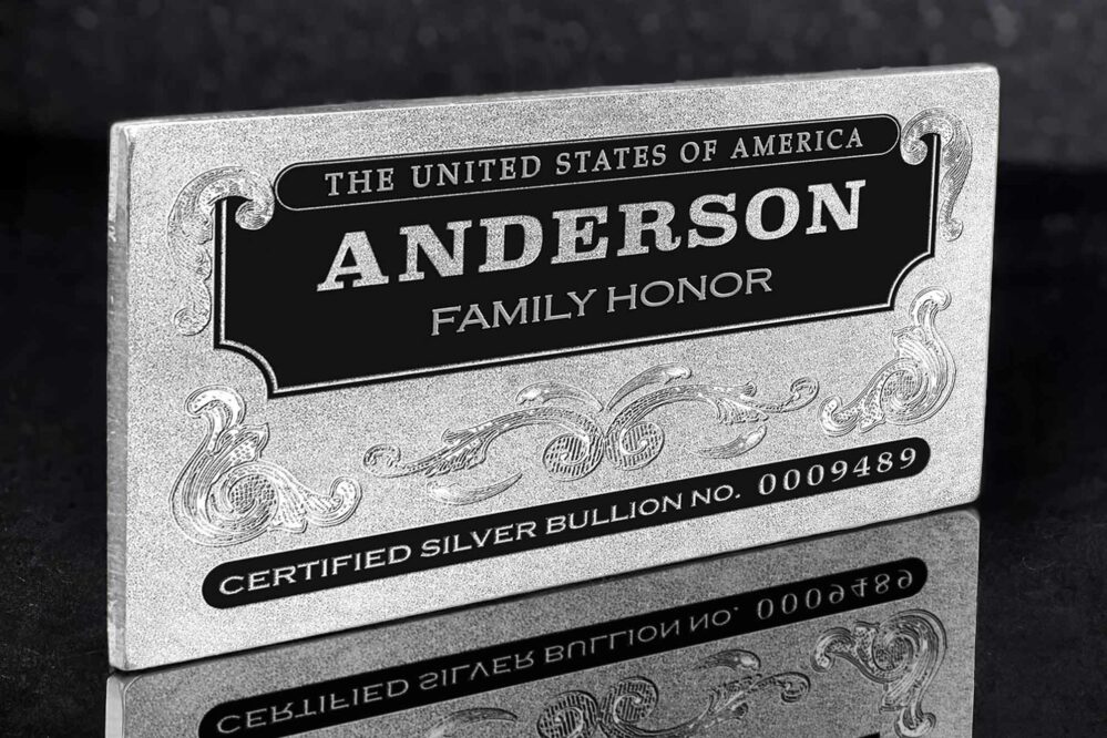 Personalized Silver Bars - Lincoln Treasury