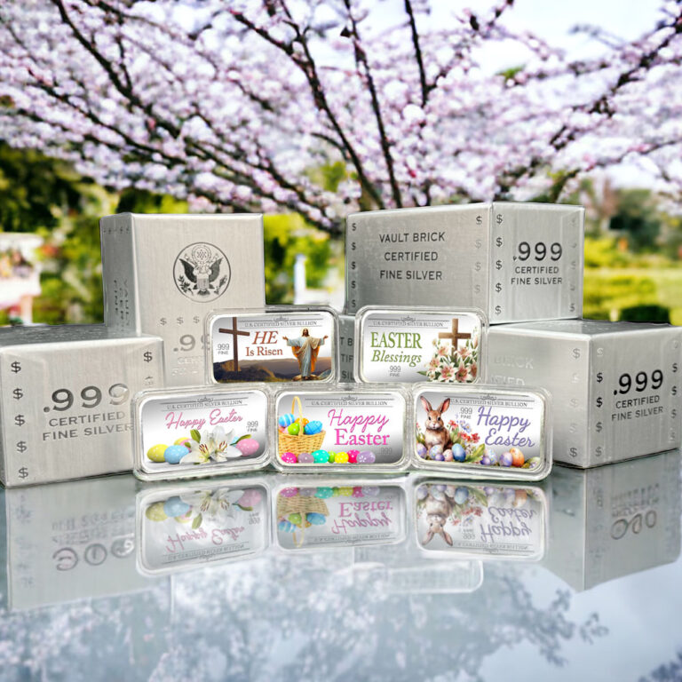 Personalized Easter Silver Bars - Lincoln Treasury