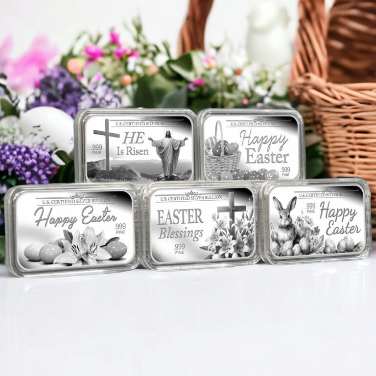 Personalized Easter Silver Bars - Lincoln Treasury