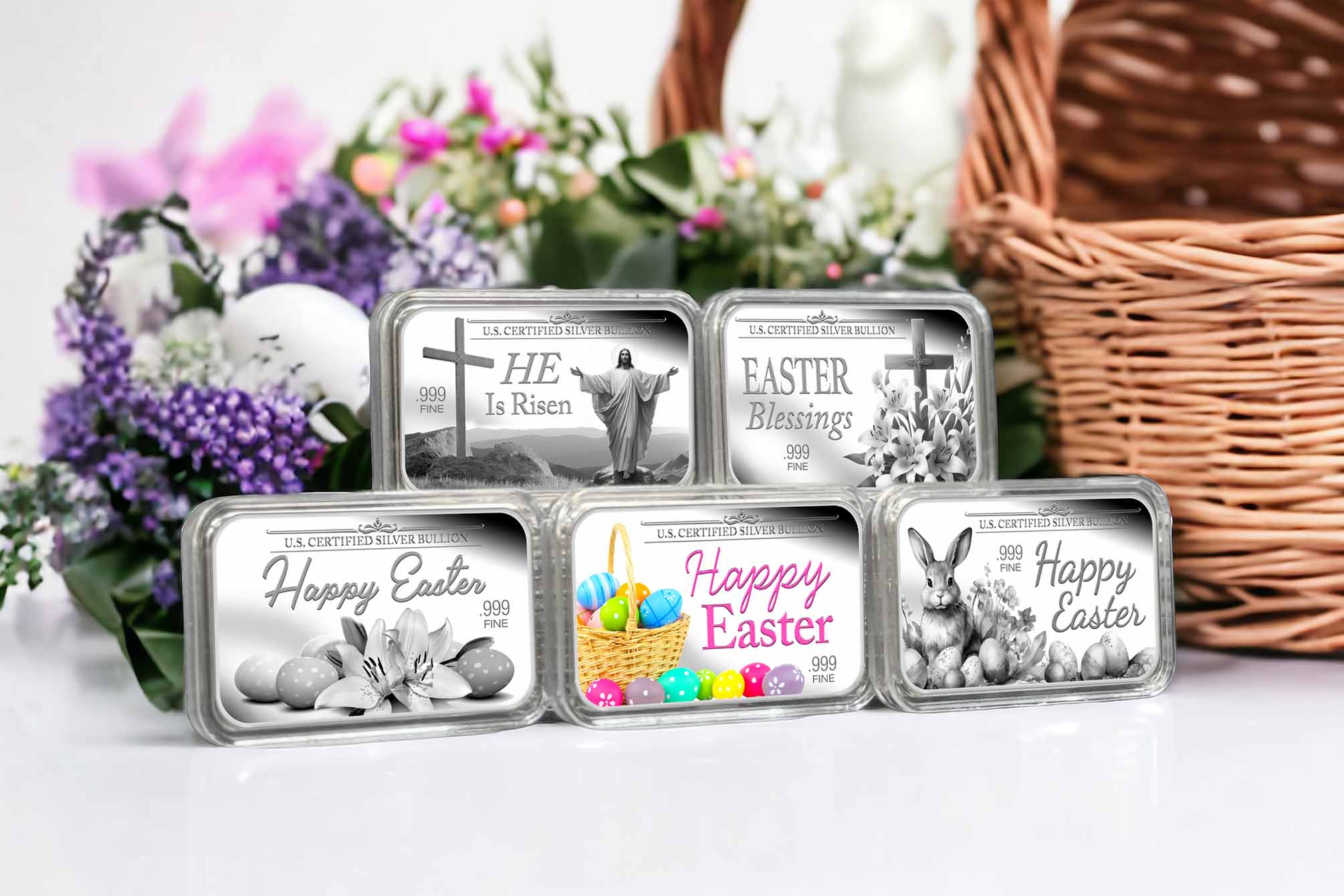 Personalized Easter Silver Bars - Lincoln Treasury