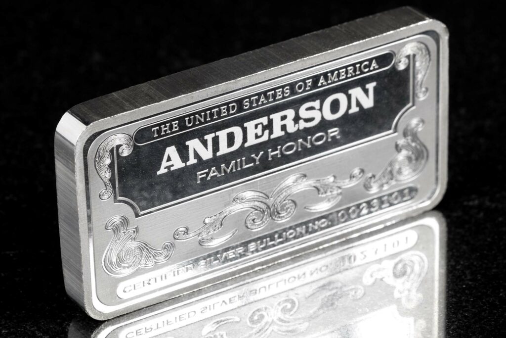 Personalized Silver Bars - Lincoln Treasury